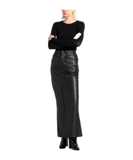 Balenciaga Simple Leather Skirt