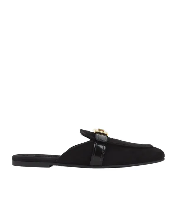 Dolce & Gabbana Dolce Gabbana Logo Plaque Mules - Black