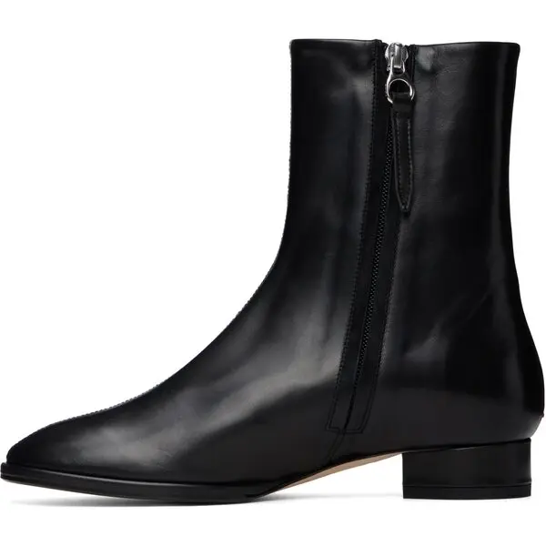 AeydĒ Solid Leather Ankle Boots - Black