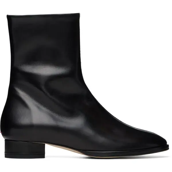 AeydĒ Solid Leather Ankle Boots - Black