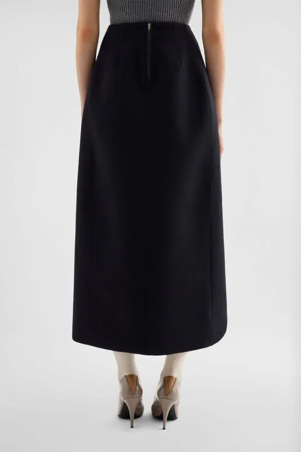 JIL SANDER Wool Sablé Skirt
