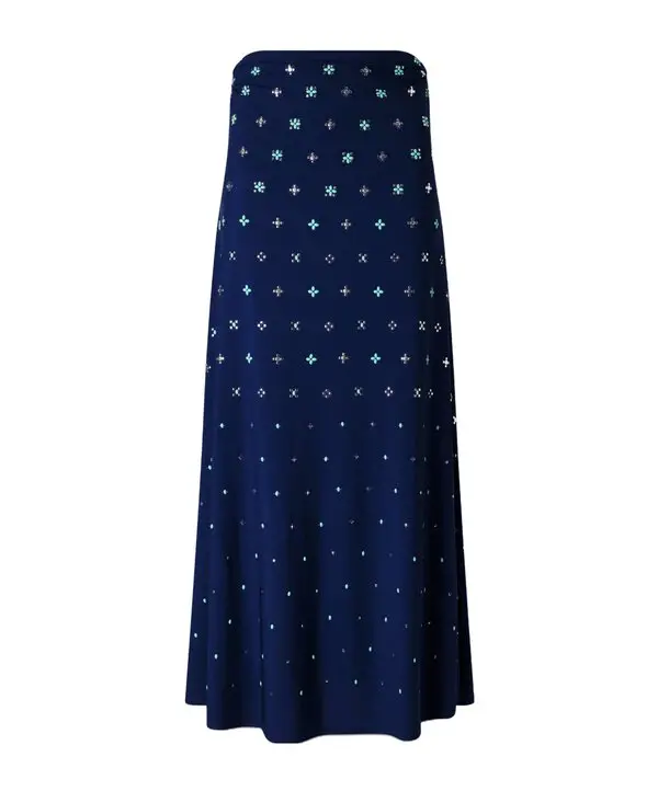 Rabanne Embellished Stretch-jersey Maxi Skirt - Blue