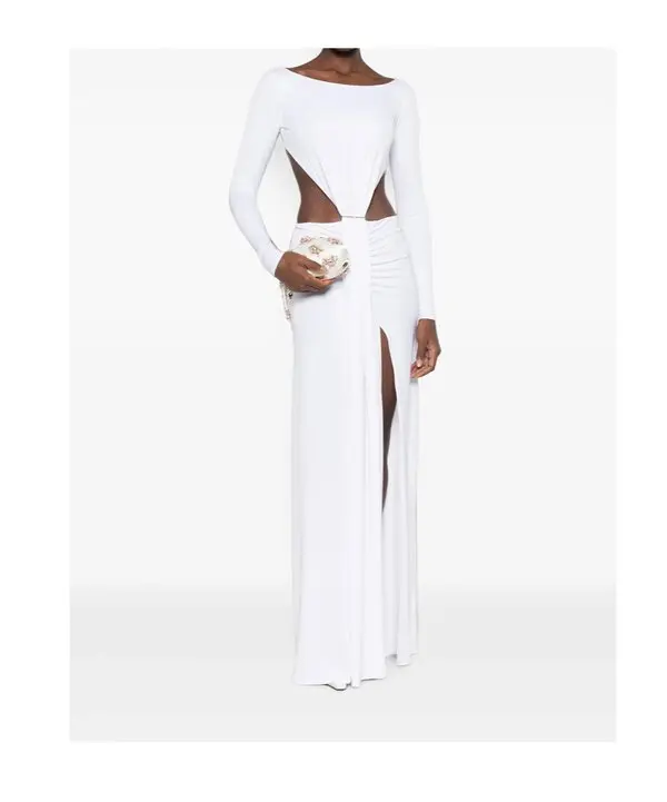 Elisabetta Franchi Cut-out Ruched Maxi Dress