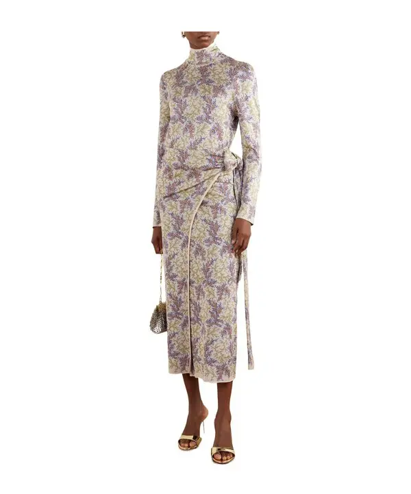 Rabanne Wrap Jacquard Midi Skirt