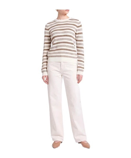 Brunello Cucinelli Striped Metallic Knit Sweater