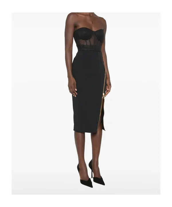 Elisabetta Franchi Mesh-panelled Corset-style Top