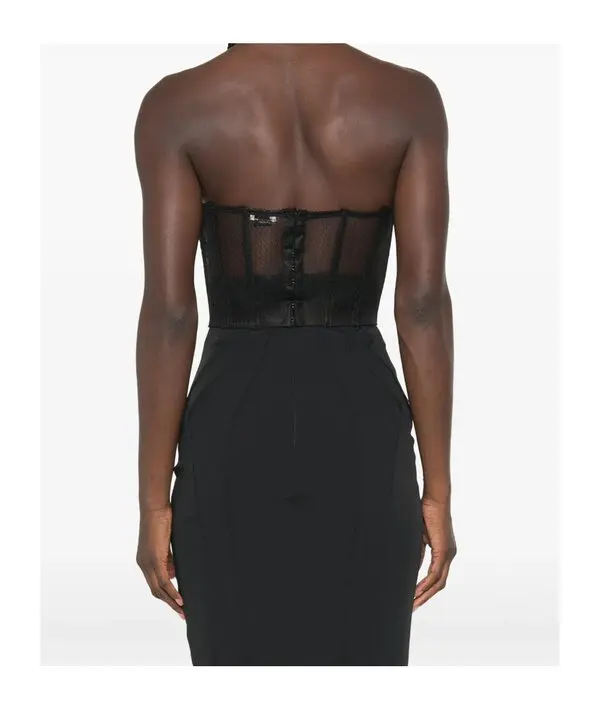 Elisabetta Franchi Mesh-panelled Corset-style Top