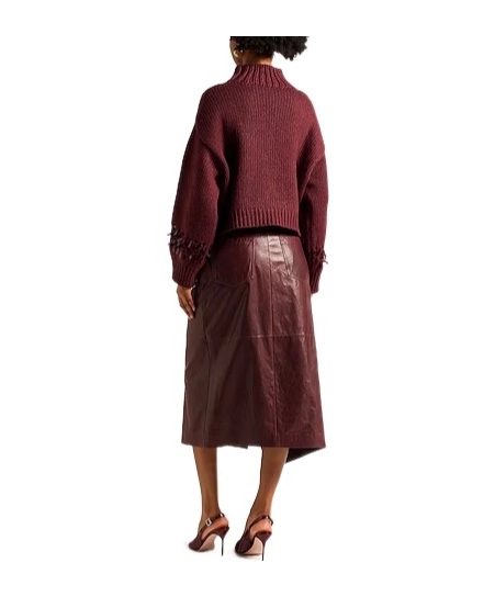 Brunello Cucinelli Solidcolor Leather Skirt