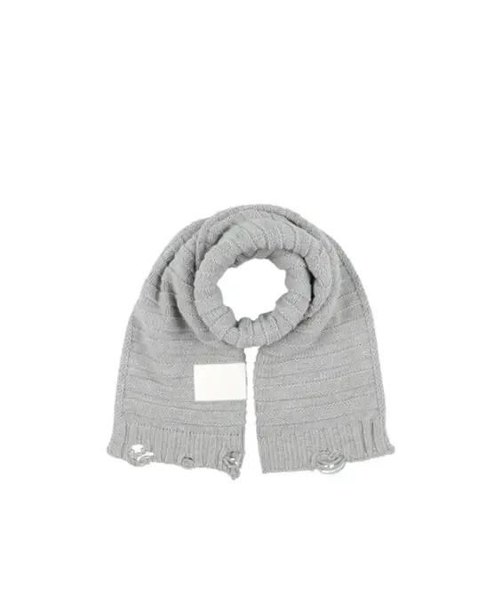 MAISON MARGIELA Thick Knitted Scarf - Grey