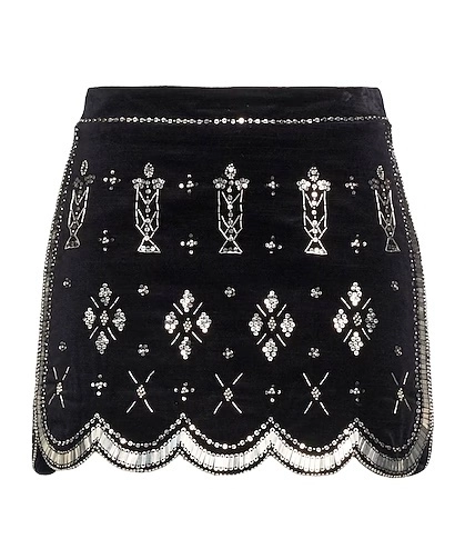 Isabel Marant Étoile Velvet Sequinpaneled Aline Skirt