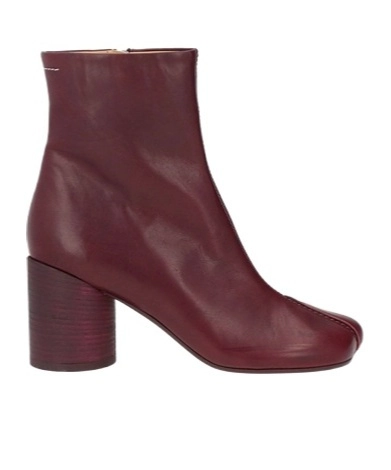 MAISON MARGIELA Simple Leather Ankle Boots - Red