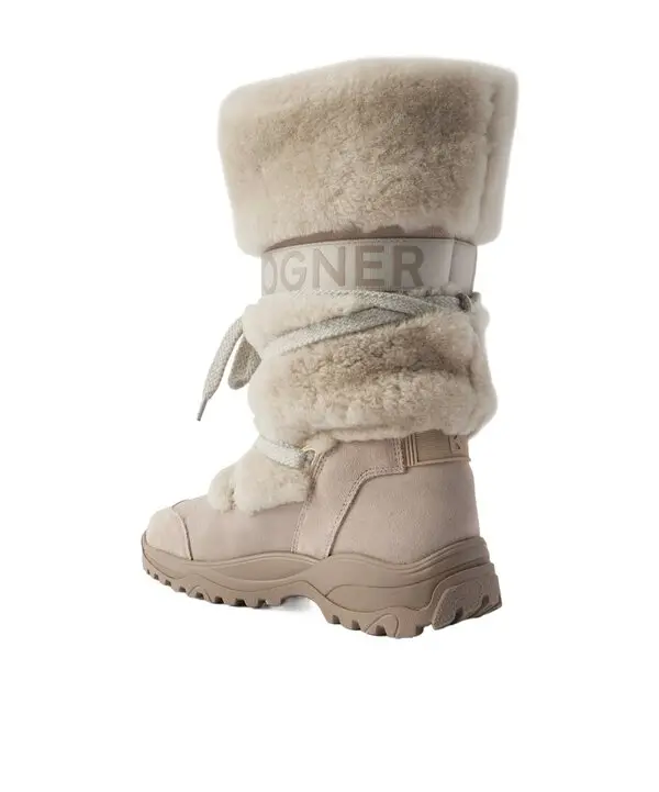 Bogner Shearling And Suede Ankle Boots