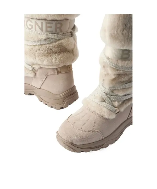 Bogner Shearling And Suede Ankle Boots