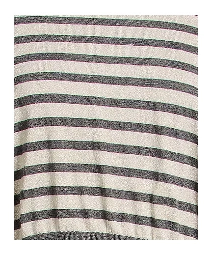 Brunello Cucinelli Striped Metallic Cropped Knit Sweater