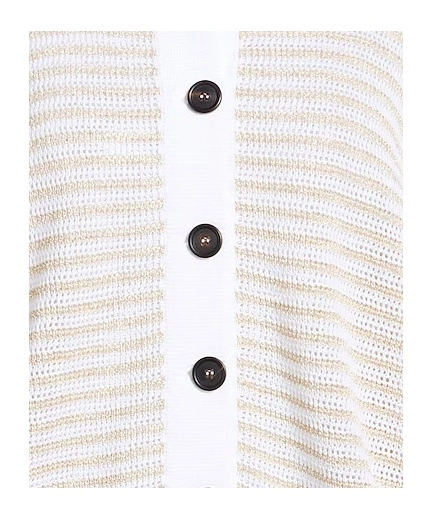 Brunello Cucinelli Striped Metallic Lightweight Sweater
