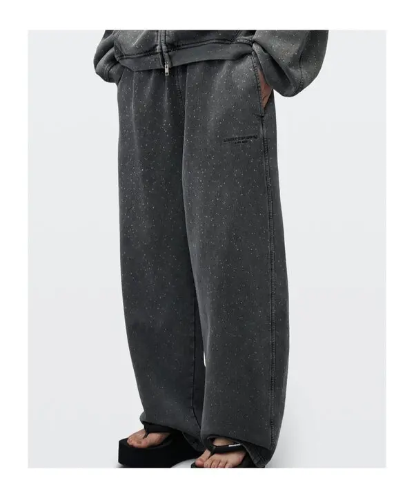 Alexander Wang Mid-rise Oversized Sweatpants W/ All-over Hotfix