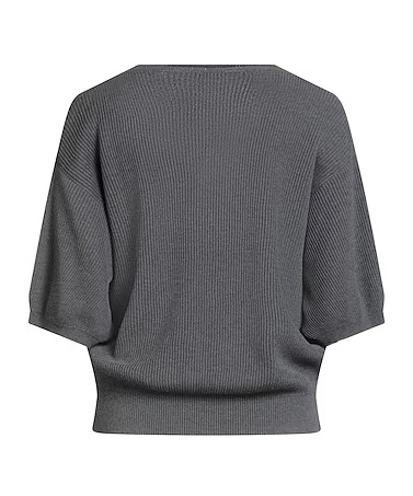 Brunello Cucinelli Solidcolor Vneck Shortsleeve Knit Top