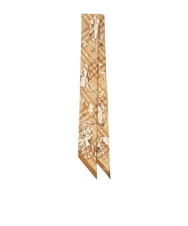 Burberry Skinny Check Mates Silk Scarf