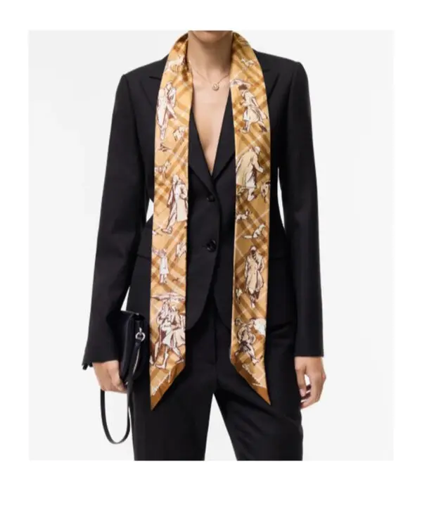 Burberry Skinny Check Mates Silk Scarf