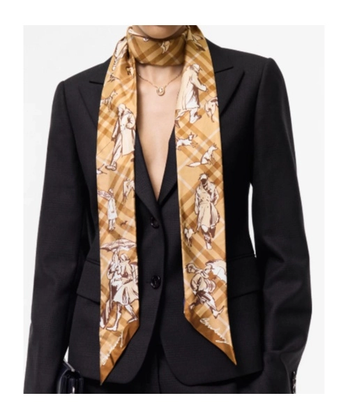 Burberry Skinny Check Mates Silk Scarf