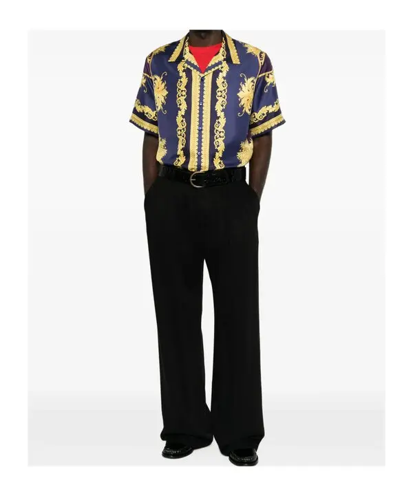 Versace Barocco-print Short-sleeve Shirt