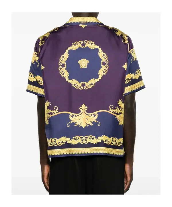 Versace Barocco-print Short-sleeve Shirt