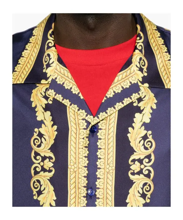 Versace Barocco-print Short-sleeve Shirt