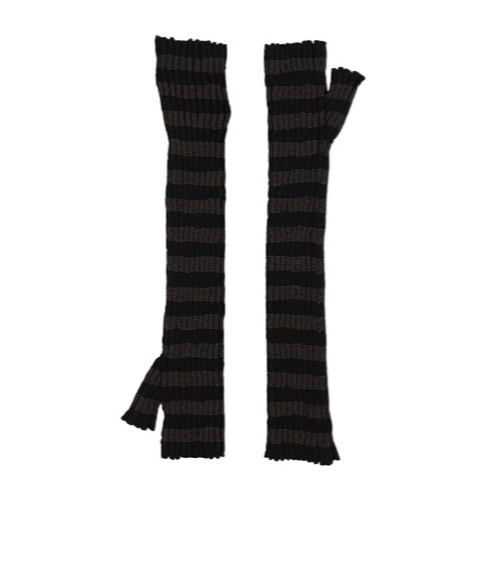 MAISON MARGIELA Striped Knitted Gloves - Dark Brown