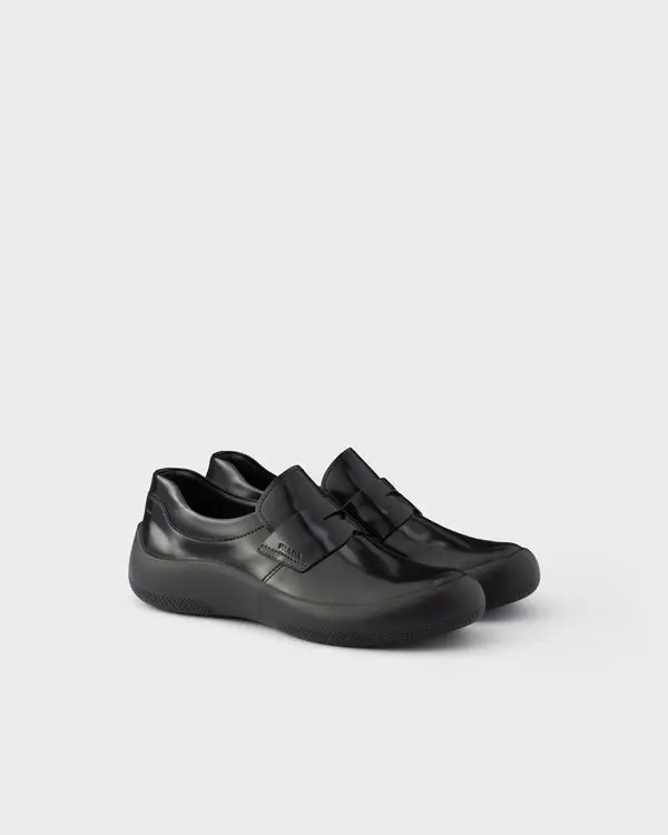Prada Brushed Leather Loafers