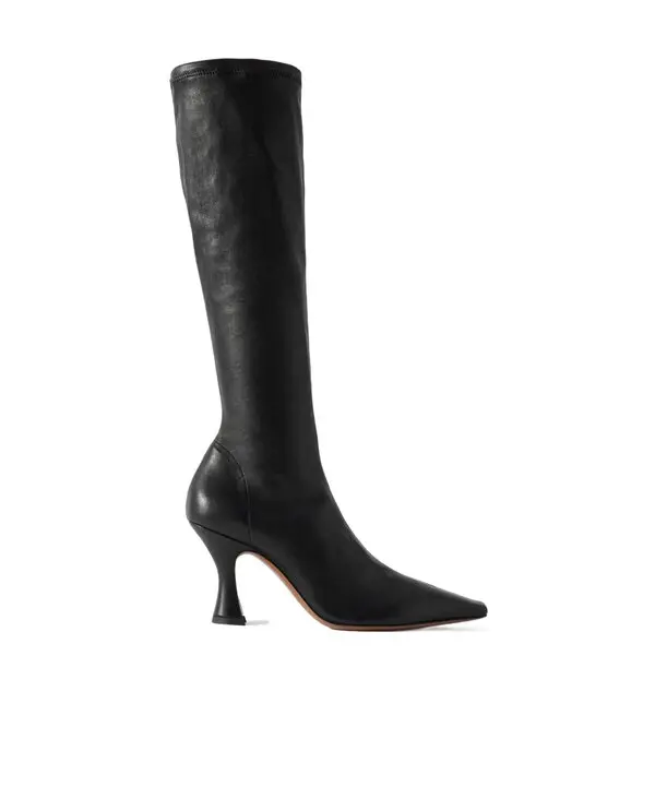NEOUS Solid Color Leather Knee Boots