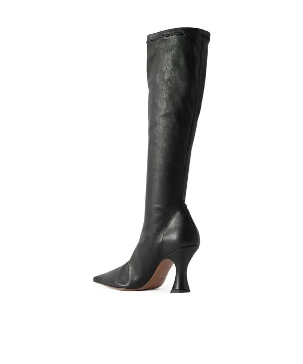 NEOUS Solid Color Leather Knee Boots