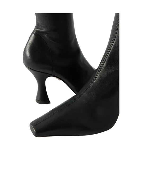 NEOUS Solid Color Leather Knee Boots