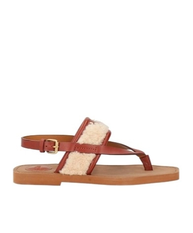 Chloé Woolen Flip-flops - Tan