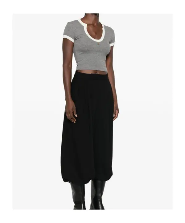 VIVIENNE WESTWOOD Orb Embroidered Cropped T-shirt