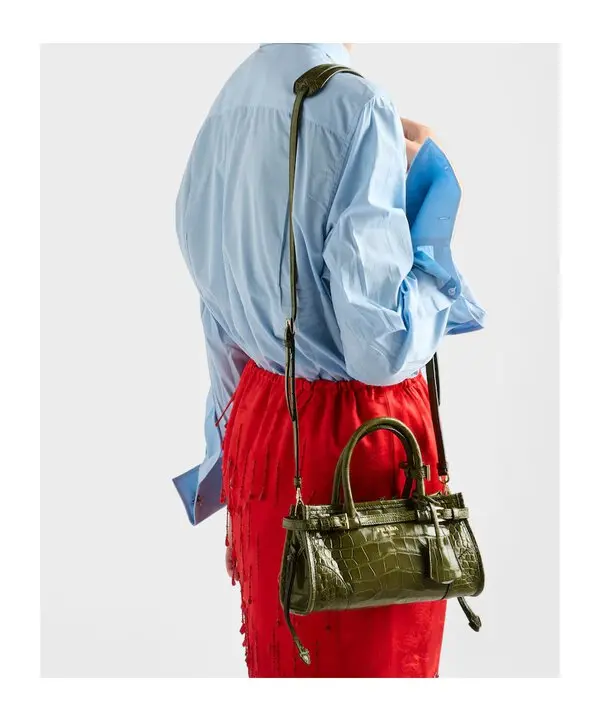Prada Bonnie Small Crocodile Leather Handbag