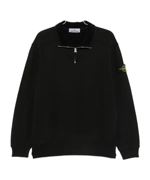 Stone Island Compass-patch Quarter-zip Sweater