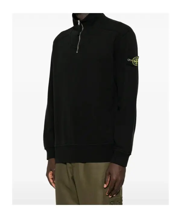 Stone Island Compass-patch Quarter-zip Sweater