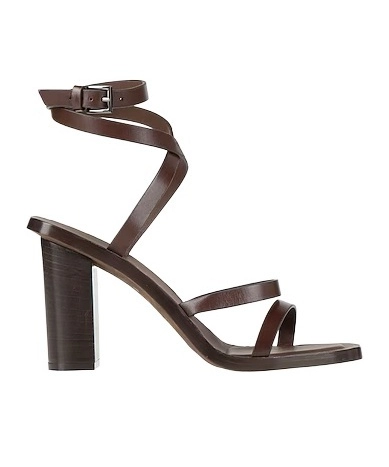 Max Mara Leather Square-toe Block-heel Sandals - Dark Brown
