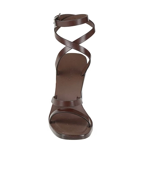 Max Mara Leather Square-toe Block-heel Sandals - Dark Brown
