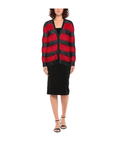Saint Laurent Striped Knit Suede Jacket