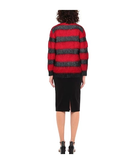 Saint Laurent Striped Knit Suede Jacket