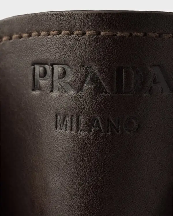Prada Leather Laced Booties
