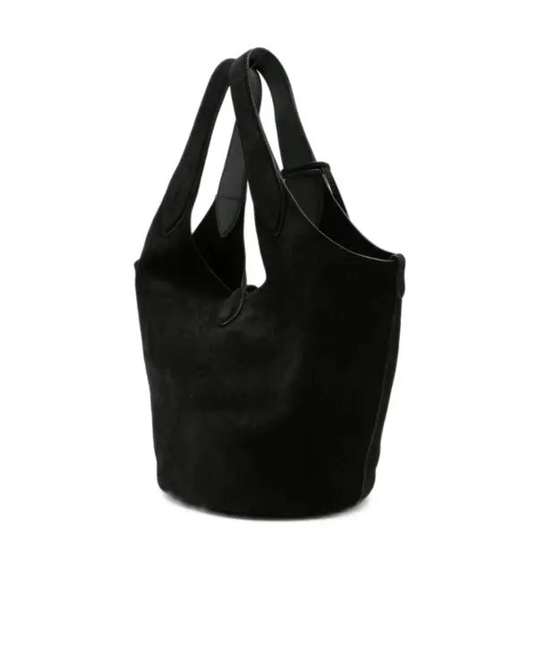 Ralph Lauren Logo-embroidered Suede Tote Bag - Black