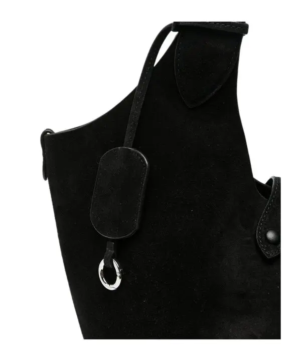 Ralph Lauren Logo-embroidered Suede Tote Bag - Black
