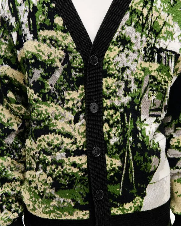 Kenzo Japanese Garden Cardigan In Cotton Wool