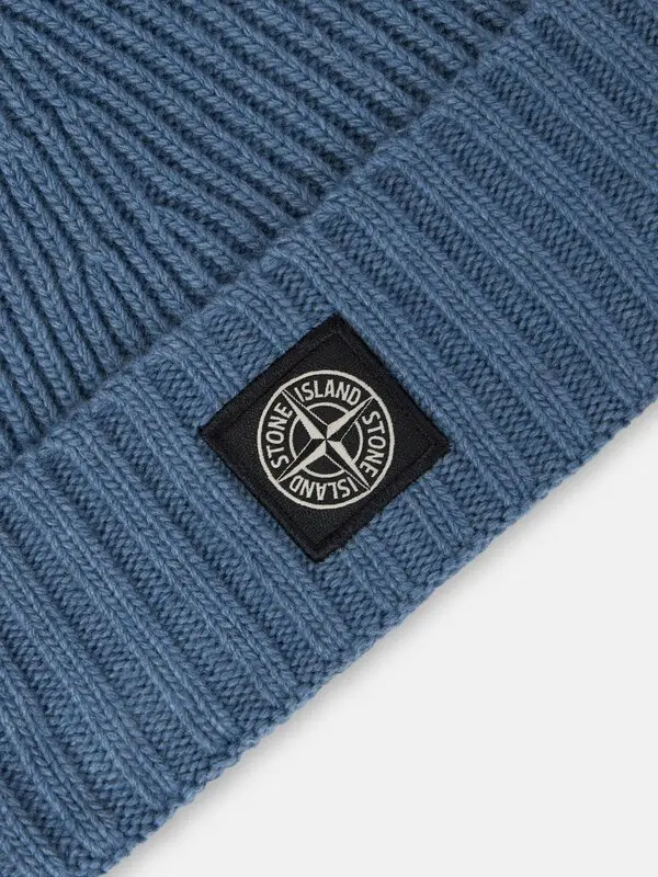 Stone Island Logo-patch Ribbed-knit Beanie Hat