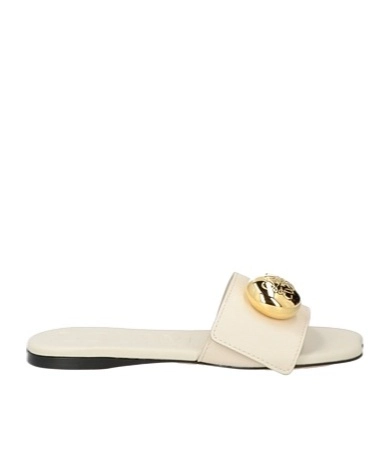 Chloé Simple Leather Slippers - White