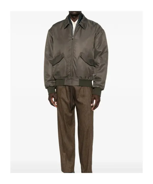 MAISON MARGIELA Padded Collar Bomber Jacket - Dark Grey