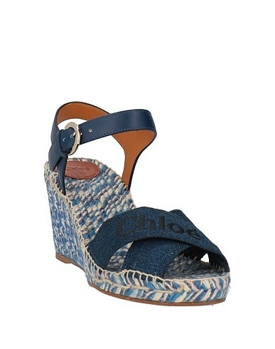 Chloé Canvas Wedge Heel Sandals