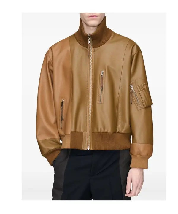 MAISON MARGIELA Spliced Leather Bomber Jacket